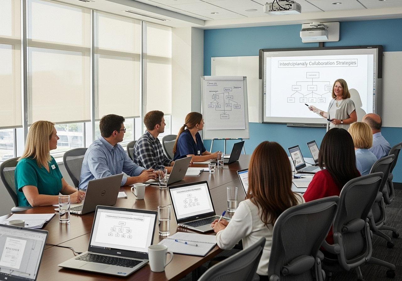 Professional training session with healthcare and human services staff ...